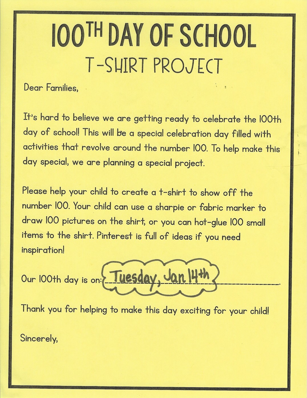 100th Day of School T-Shirt Project – Adventures in Single Dadding